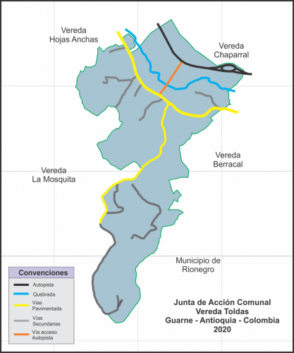 Mapa de la Vereda - Vereda Toldas